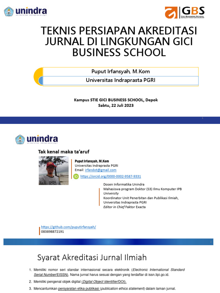 Persiapan Akreditasi Jurnal | PDF | Karier & Perkembangan