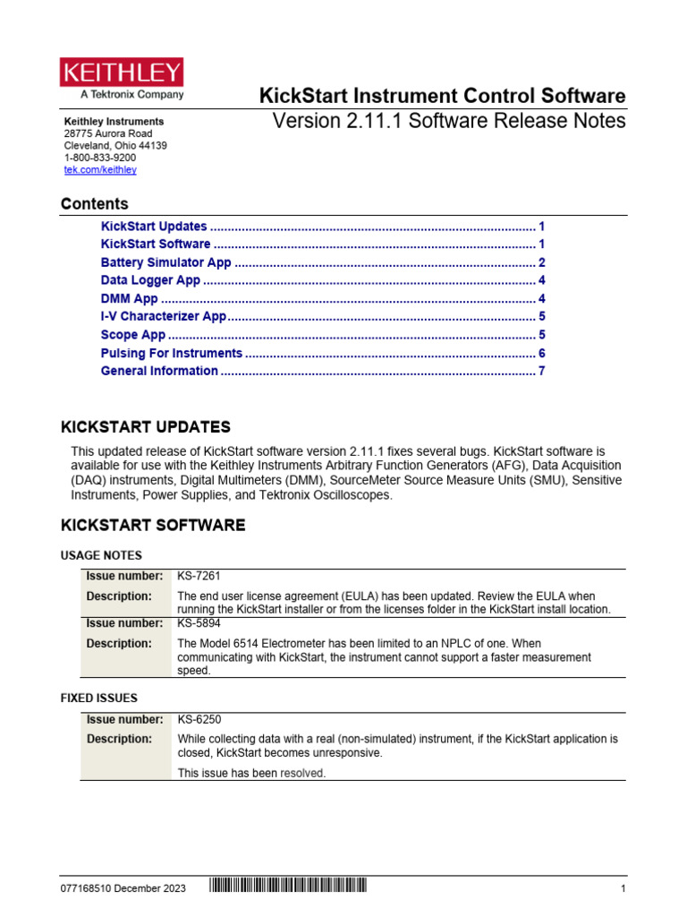 KKS 2 11 1 RN Nov 2023 KICKSTART-2.11.1 | PDF | Installation (Computer Programs) | Software