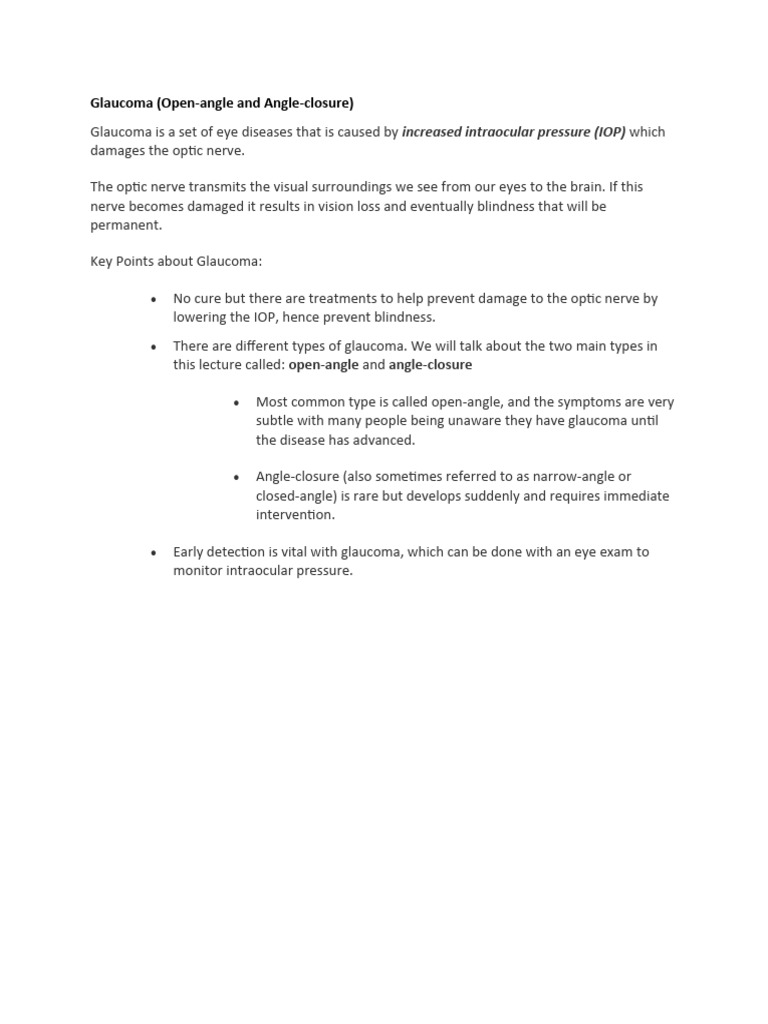 Glaucoma Nursing | Download Free PDF | Glaucoma | Vision