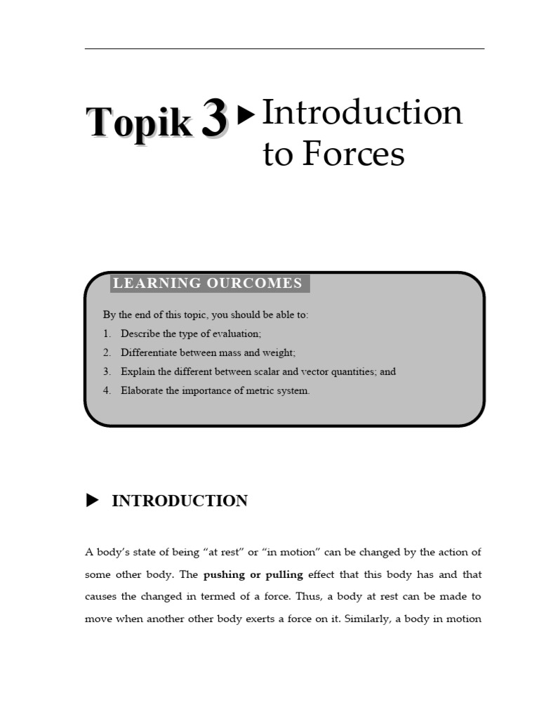 Topic 3 Intro To Forces | PDF | Force | Friction