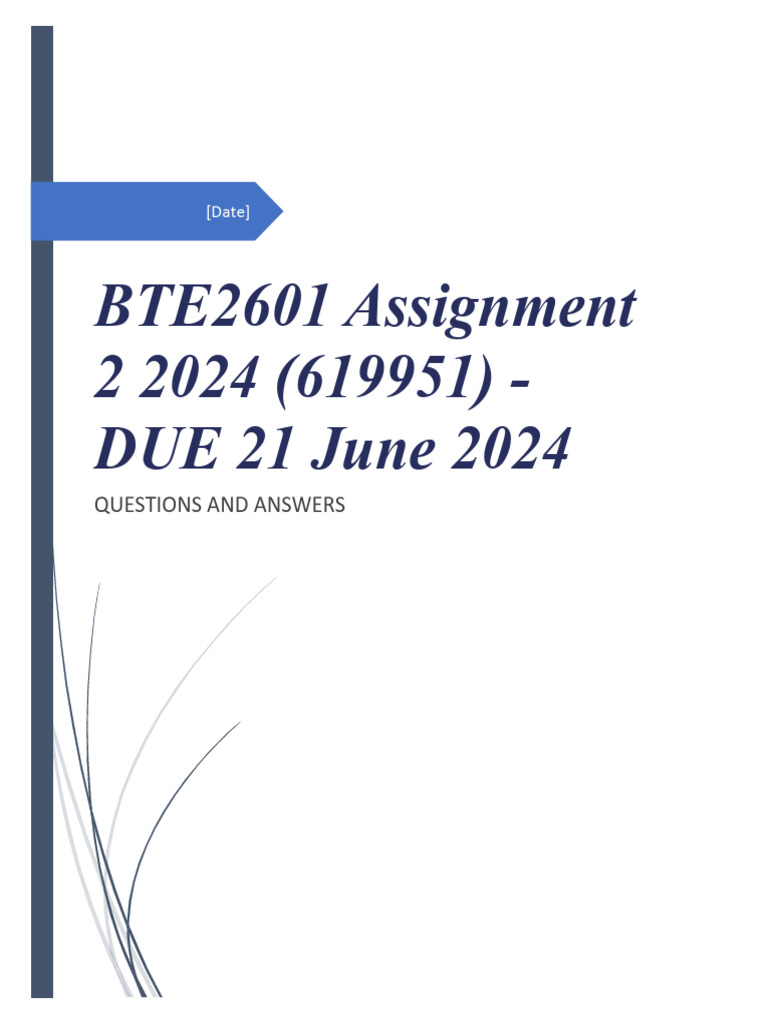 BTE2601 Assignment 2 2024 | PDF | Cognitive Development | Learning
