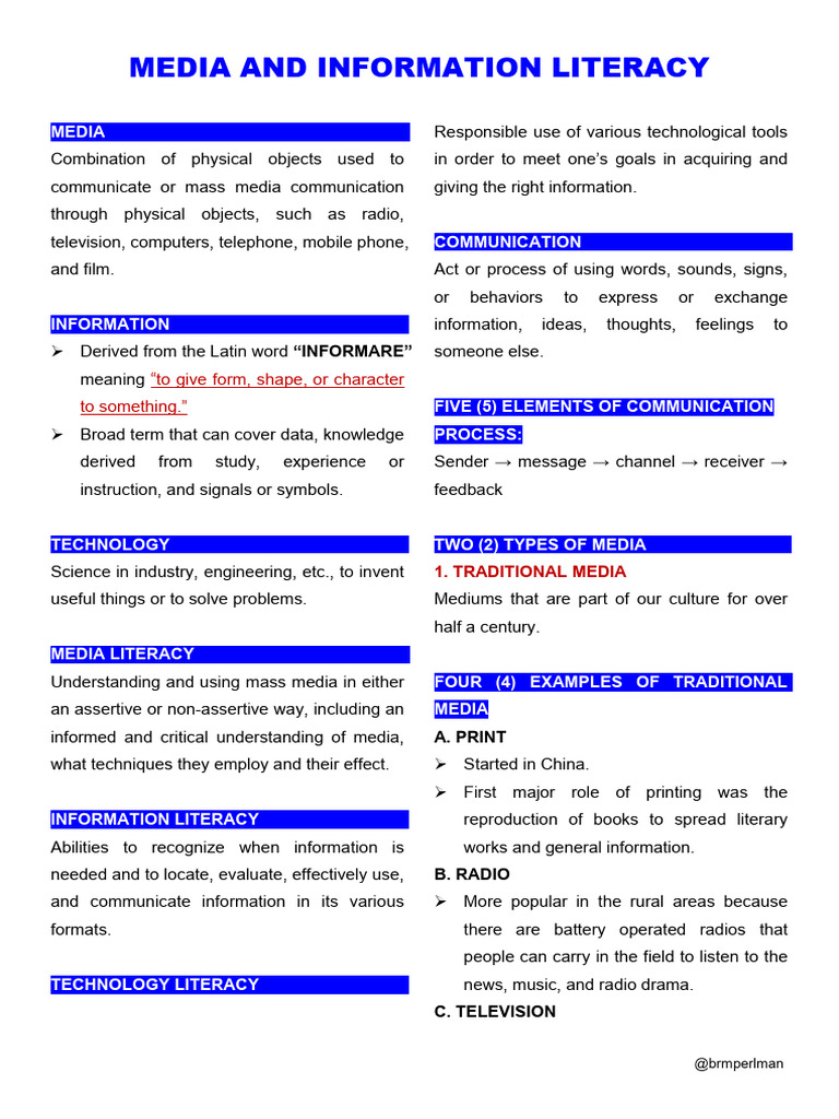 Understanding Media and Information Literacy | PDF | Mass Media ...