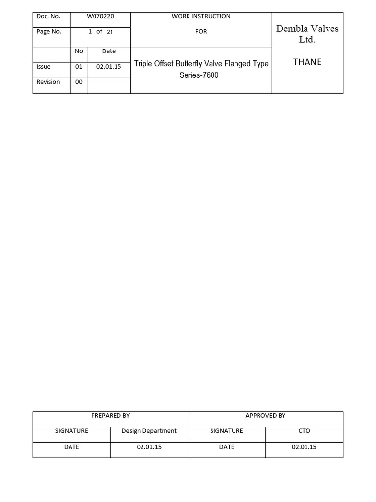 Triple Offset Butterfly Valve Series 7600 | PDF | Valve | Mechanical Engineering