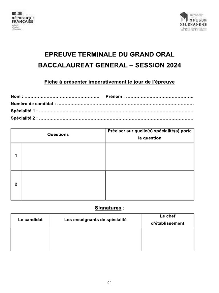 Fiche Grand Oral (1) | PDF