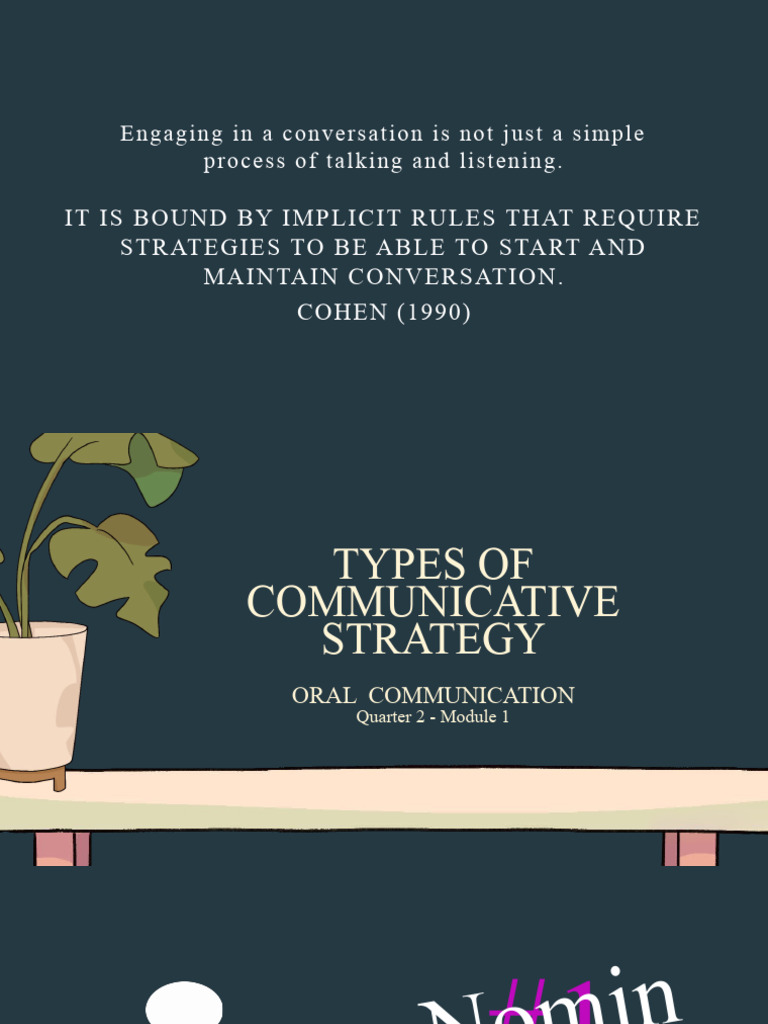 Types of Communicative Strategy | PDF | Conversation | Human Communication