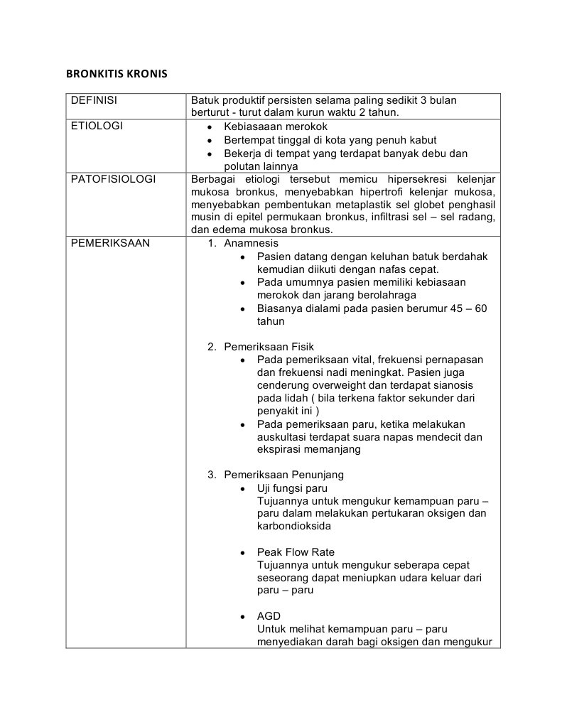 BRONKITIS KRONIS - Anamnesis 2 | PDF | Sains & Matematika