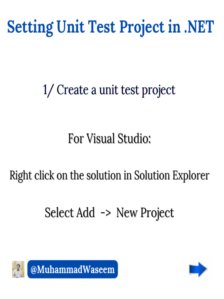 1/ Create A Unit Test Project For Visual Studio: For Visual Studio | PDF