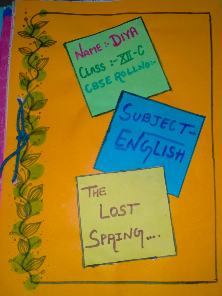12th English Project Lost Spring | PDF | Childhood | Human Life Stages