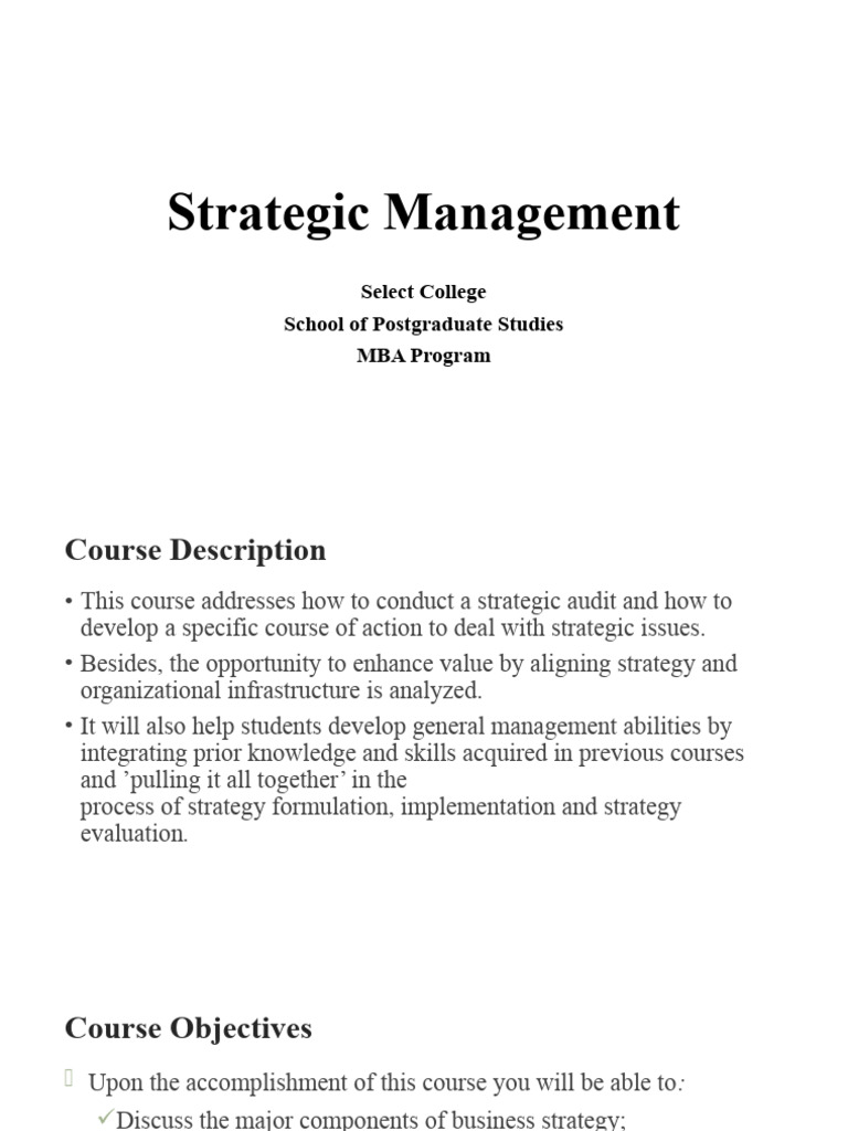 Advanced Strategic Management | Download Free PDF | Strategic ...