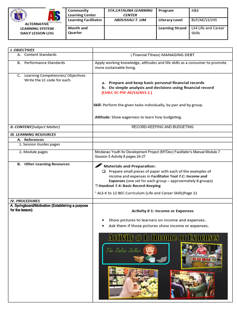 DLL MyDev Module7 Session5 Activity 8 | PDF | Expense | Learning