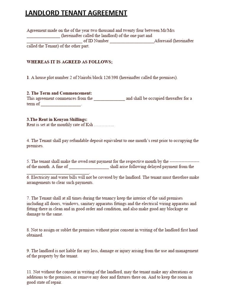 Landlord Tenant Agreement | PDF | Leasehold Estate | Landlord