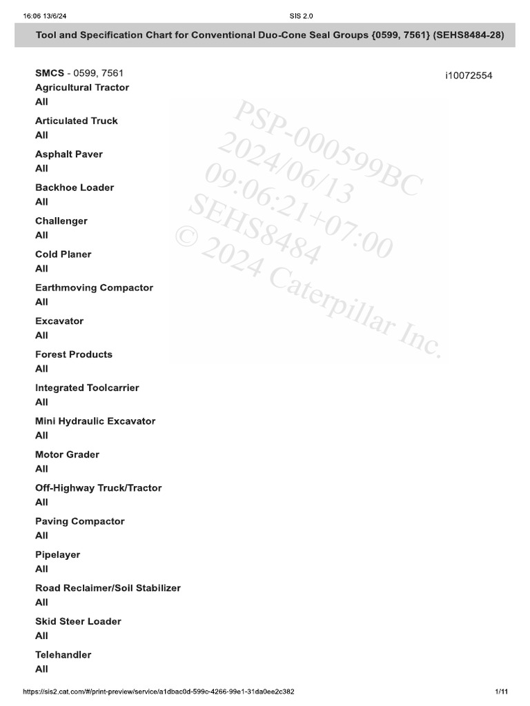 Tool and Specification Chart For Conventional Duo-Cone Seal Groups ...