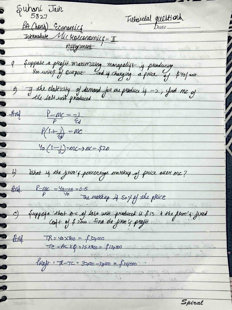 Intermediate Microeconomics Assignment | PDF