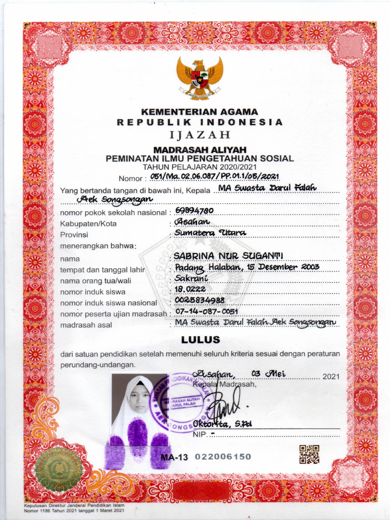 Ijazah 1 | PDF
