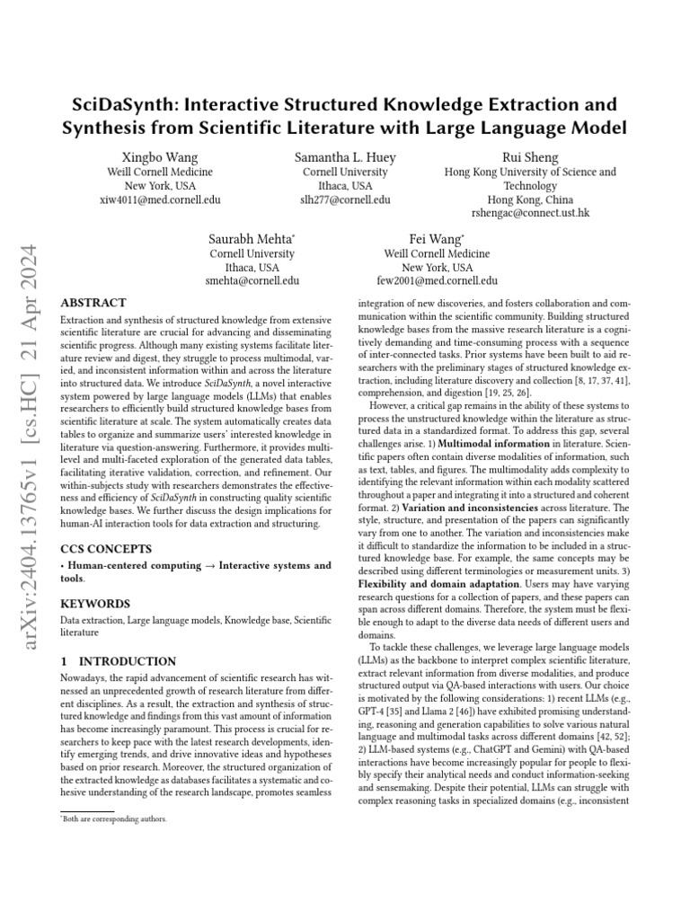 Scidasynth Interactive Structured Knowledge Extraction And Pdf Data Information