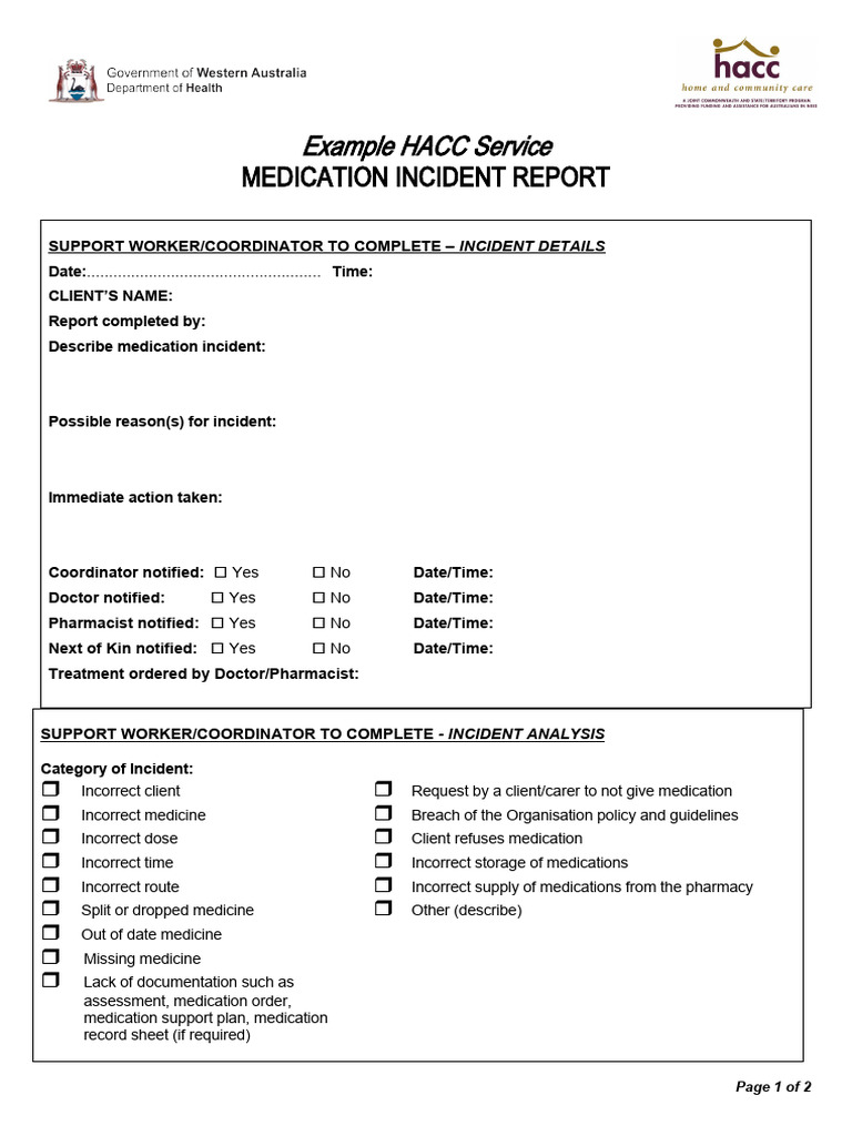 Example_Medication_Incident_Report | Download Free PDF | Medicine ...