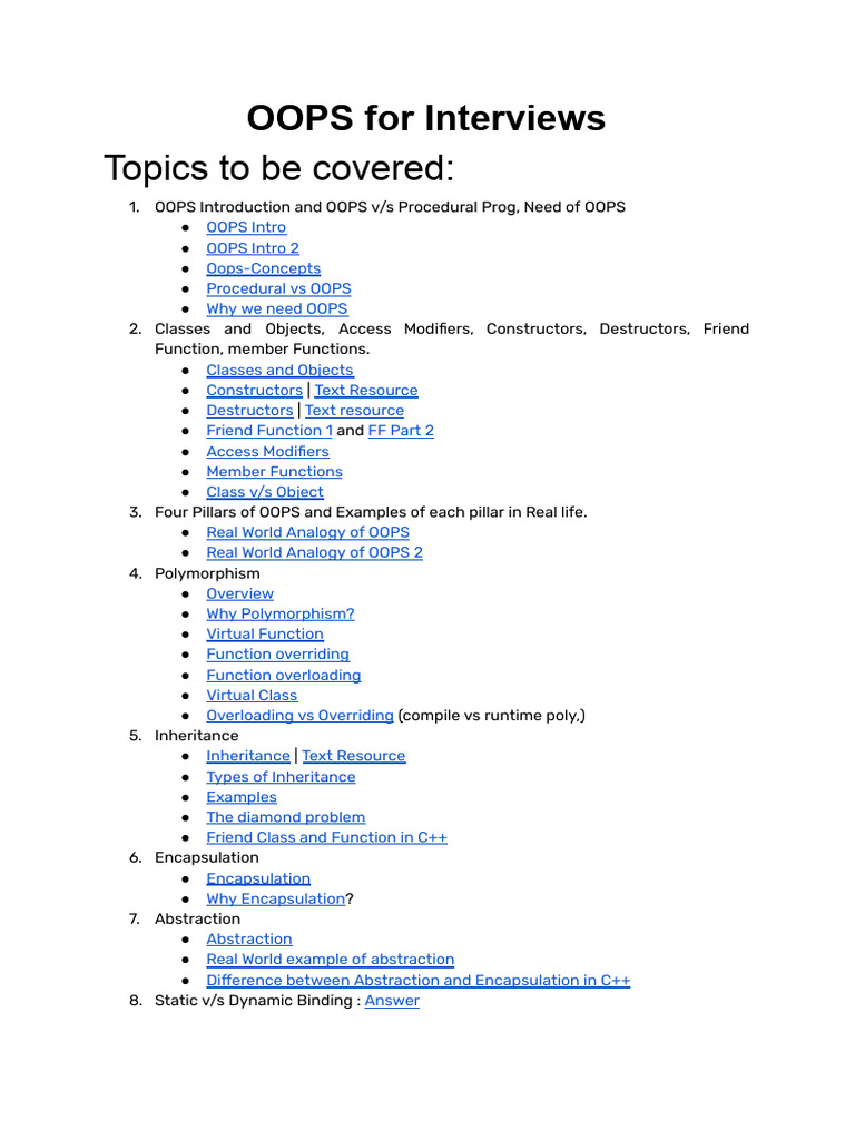 OOPS For Interviews | PDF