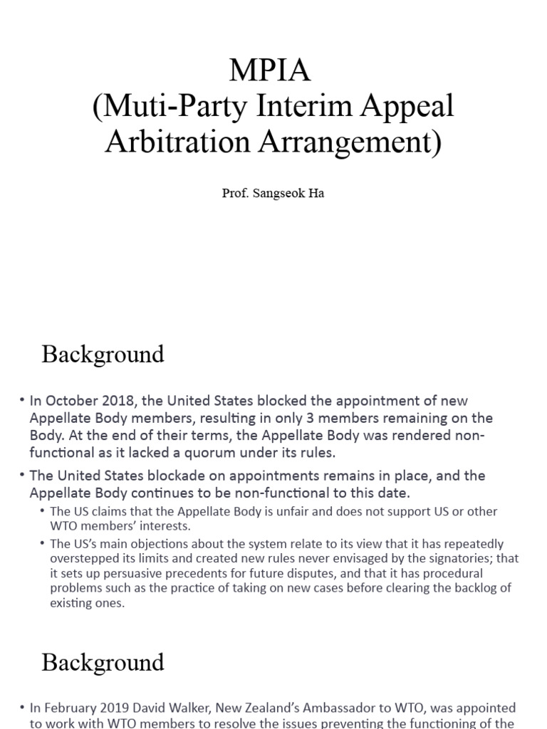 ITL Presentation4 MPIA | PDF | World Trade Organization | International Relations