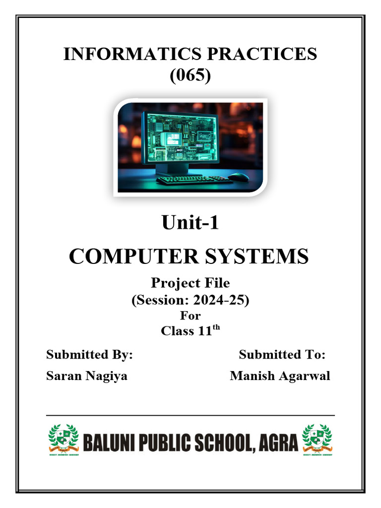 Computer Systems Overview for Class 11 | PDF | Computer Data Storage | Random Access Memory