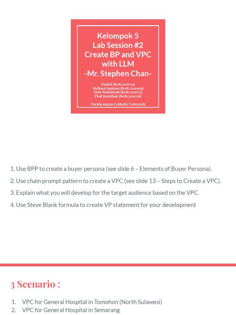 Kelompok 5, BP Creation and VPC with LLM | PDF | Health Care | Preventive Healthcare