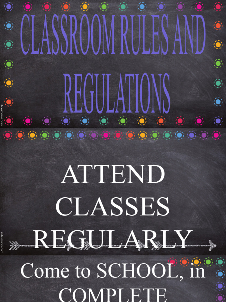 Classroom Rules and Regulations | PDF | Wellness