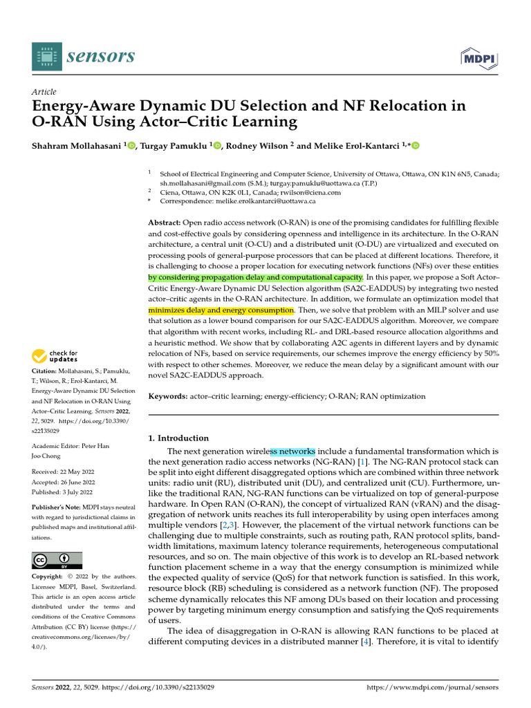 Energy-Aware Dynamic DU Selection and NF Relocation | PDF | Quality Of ...