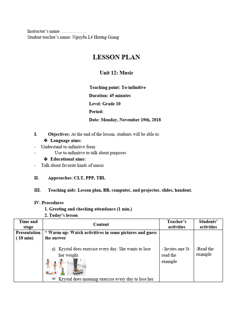 Grade 10 Lesson Plan: To-Infinitive Usage | PDF | Lesson Plan | Linguistics