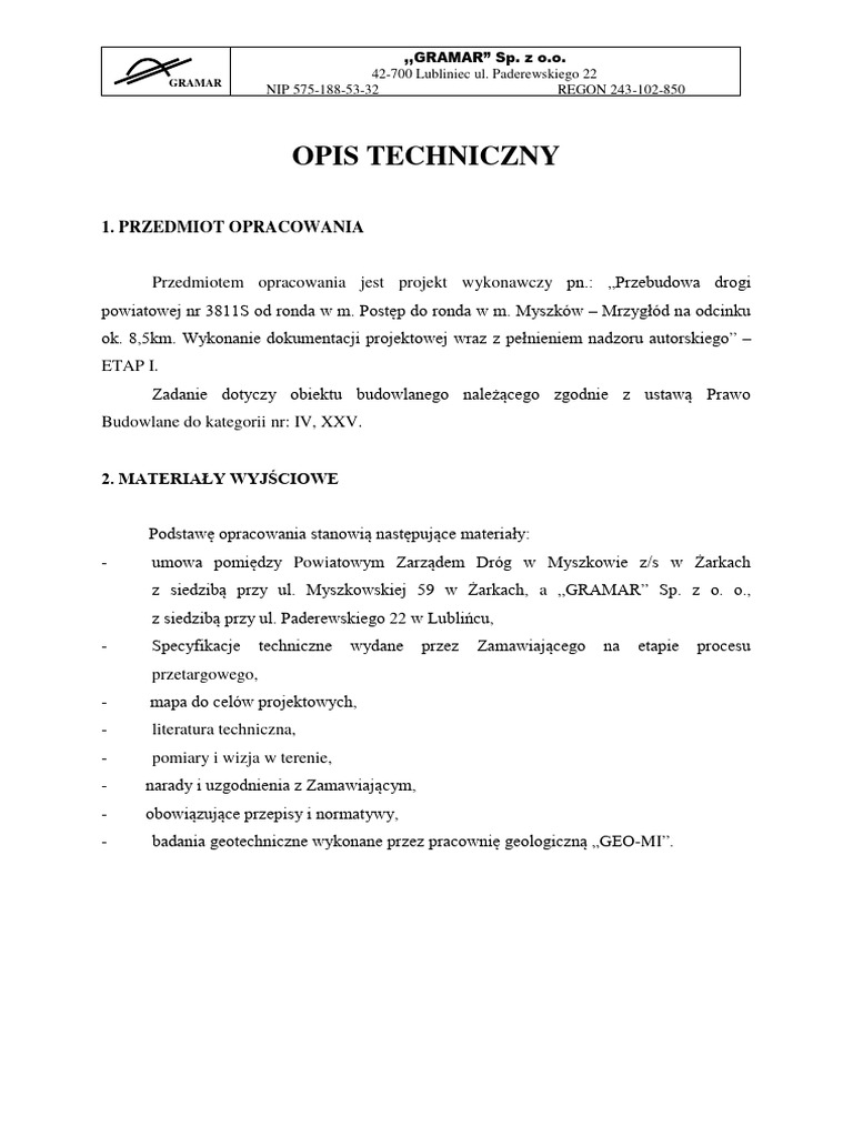 Opis Techniczny PW | PDF