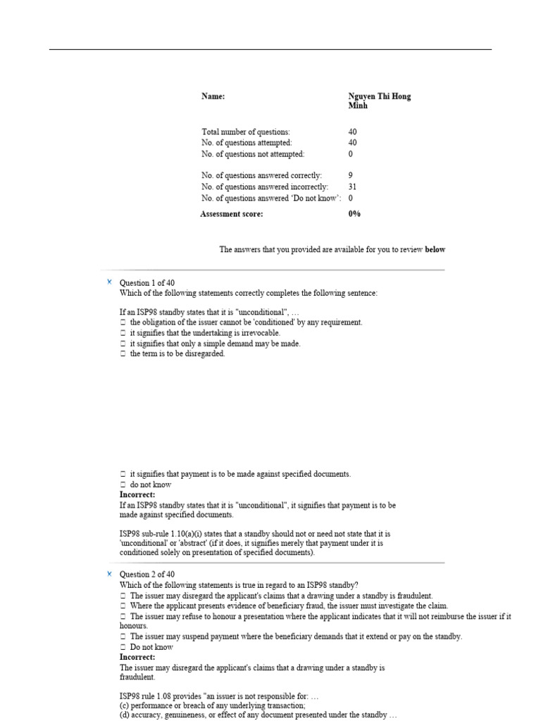Isp 98 | PDF | Signature | Banks