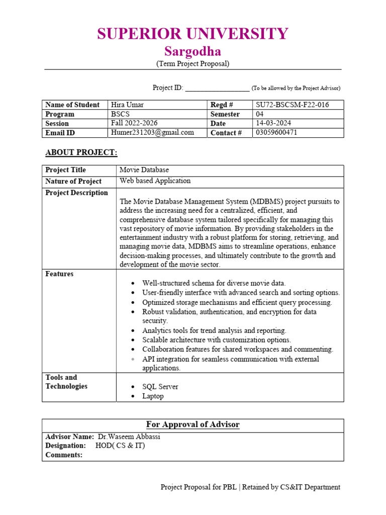 Project Proposal | Download Free PDF | Databases | Data Management Software Project Proposal | Download Free PDF | Databases | Data Management Software