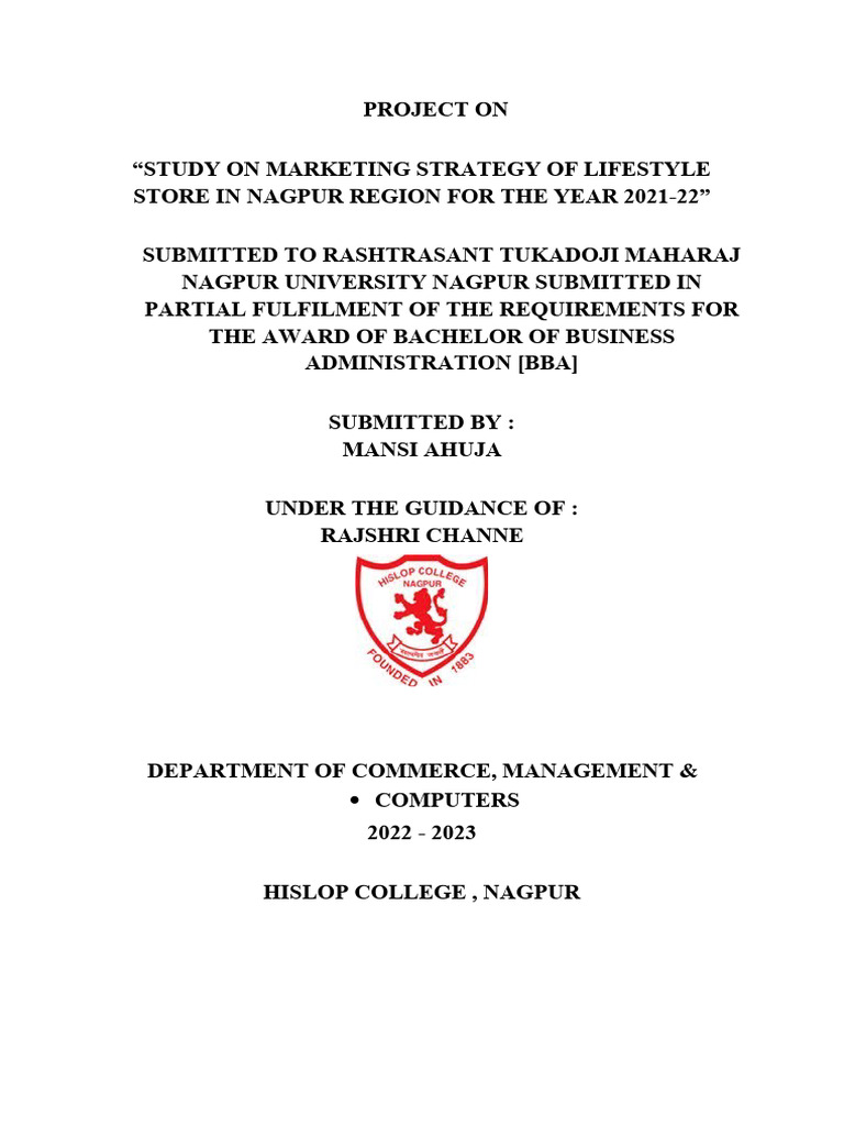 Mansi Ahuja Project Bba (1) | PDF | Sampling (Statistics) | Survey Methodology