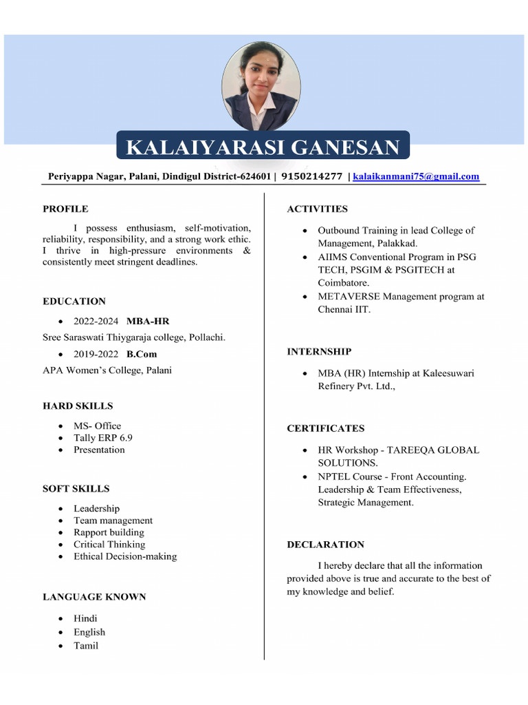 Kalai Resume | PDF