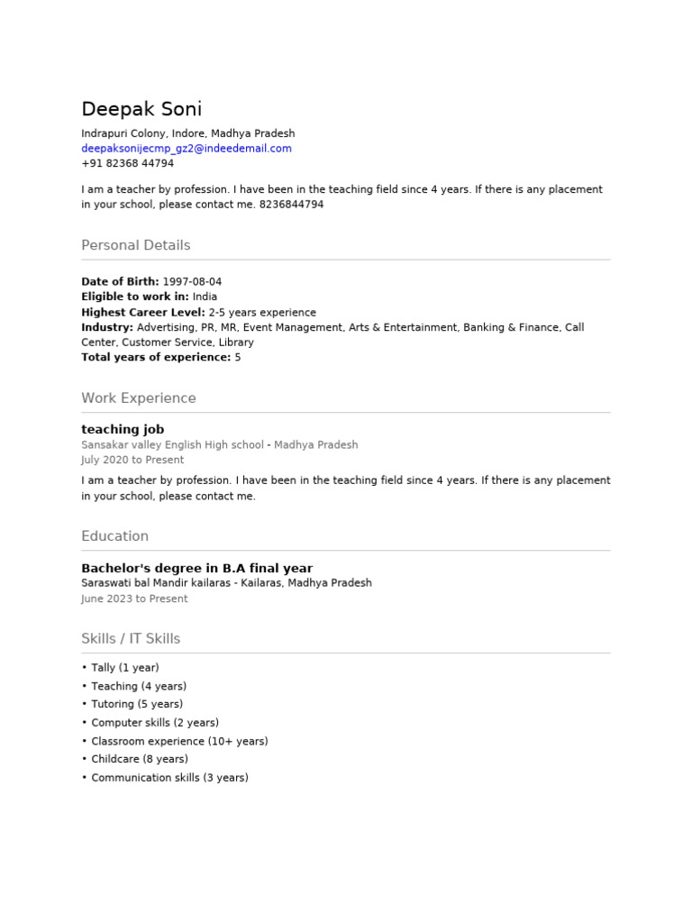 Deepak Soni | PDF | Business