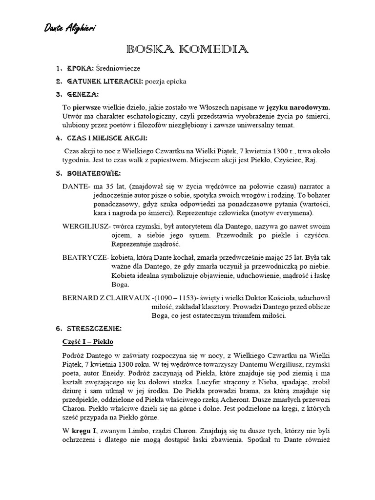 Boska Komedia | PDF