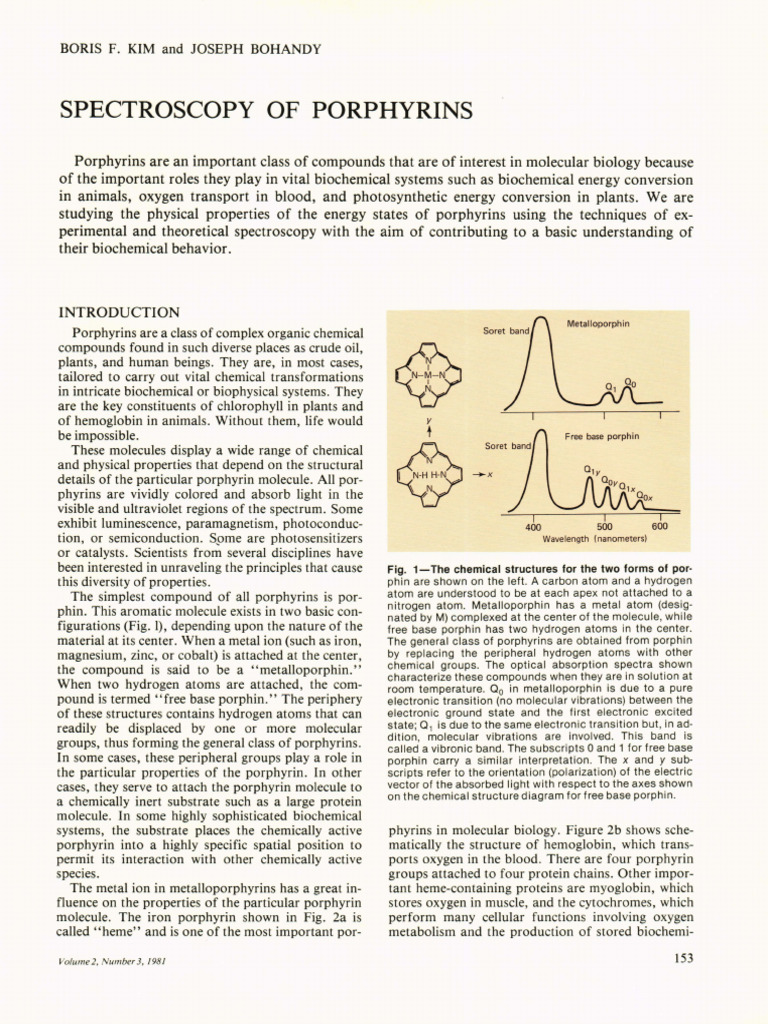 Porphyrin Spectroscopy Insights | PDF | Spectroscopy | Energy Level