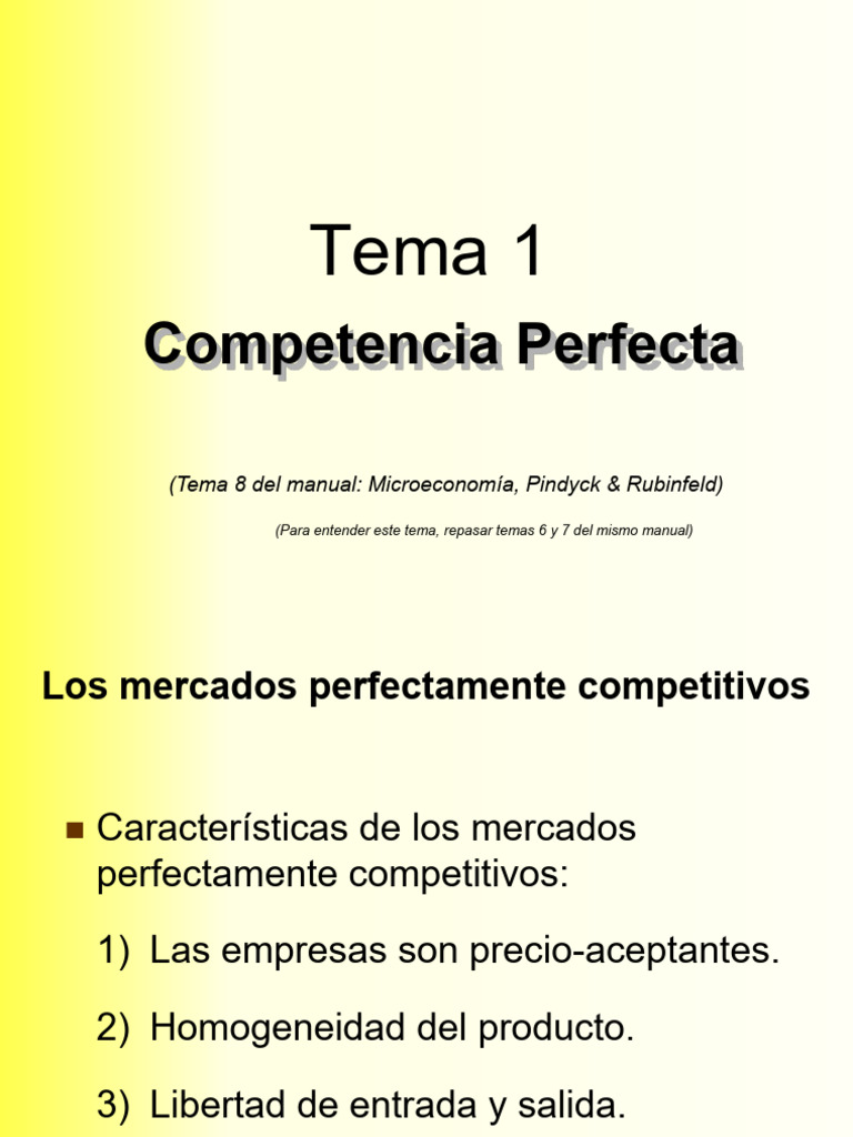 Tema 1 Competencia Perfecta | PDF | Mercado (economía) | Competencia ...