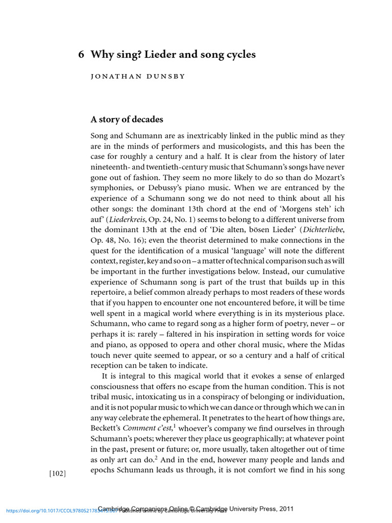 03.3_pp_102_122_Why_sing_Lieder_and_song_cycles | PDF | Robert Schumann