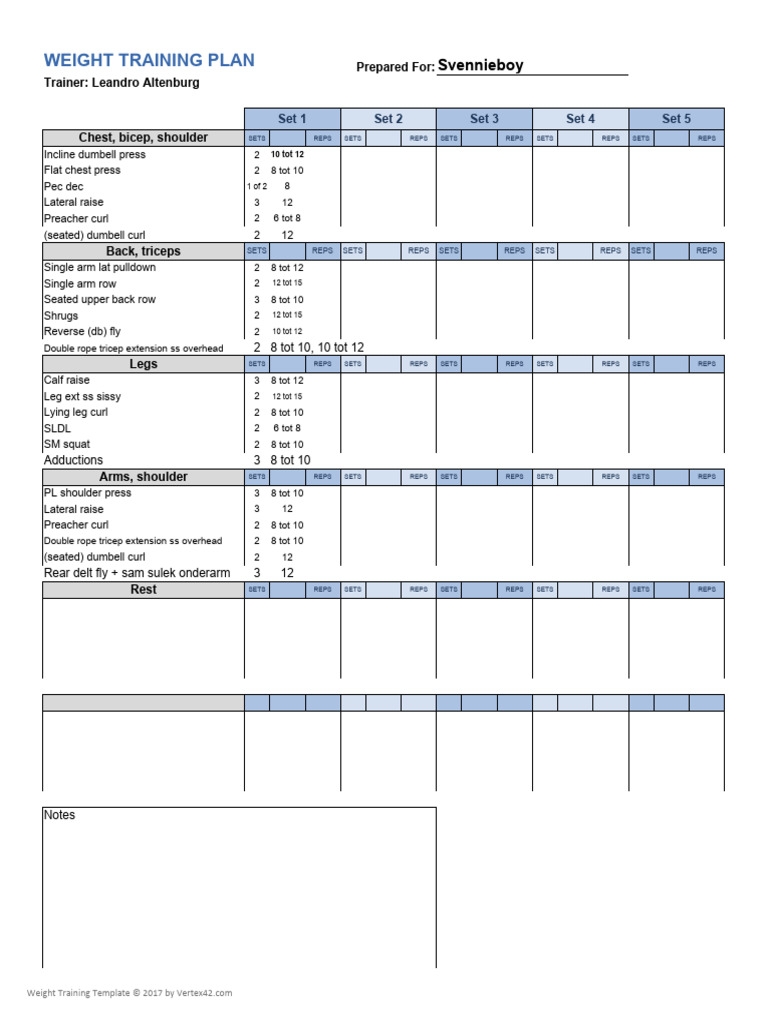 Weight Training Plan | Download Free PDF | Weight Training | Weight
