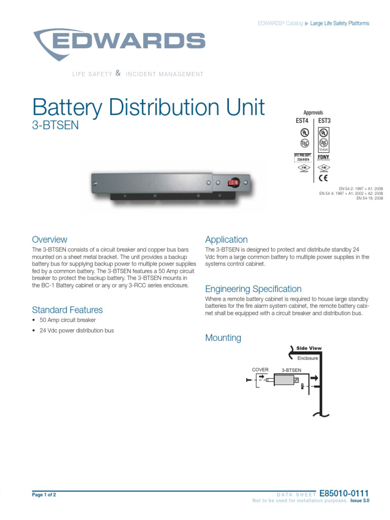 E85010-0111 - Battery Distribution Unit | PDF | Electrical Wiring ...