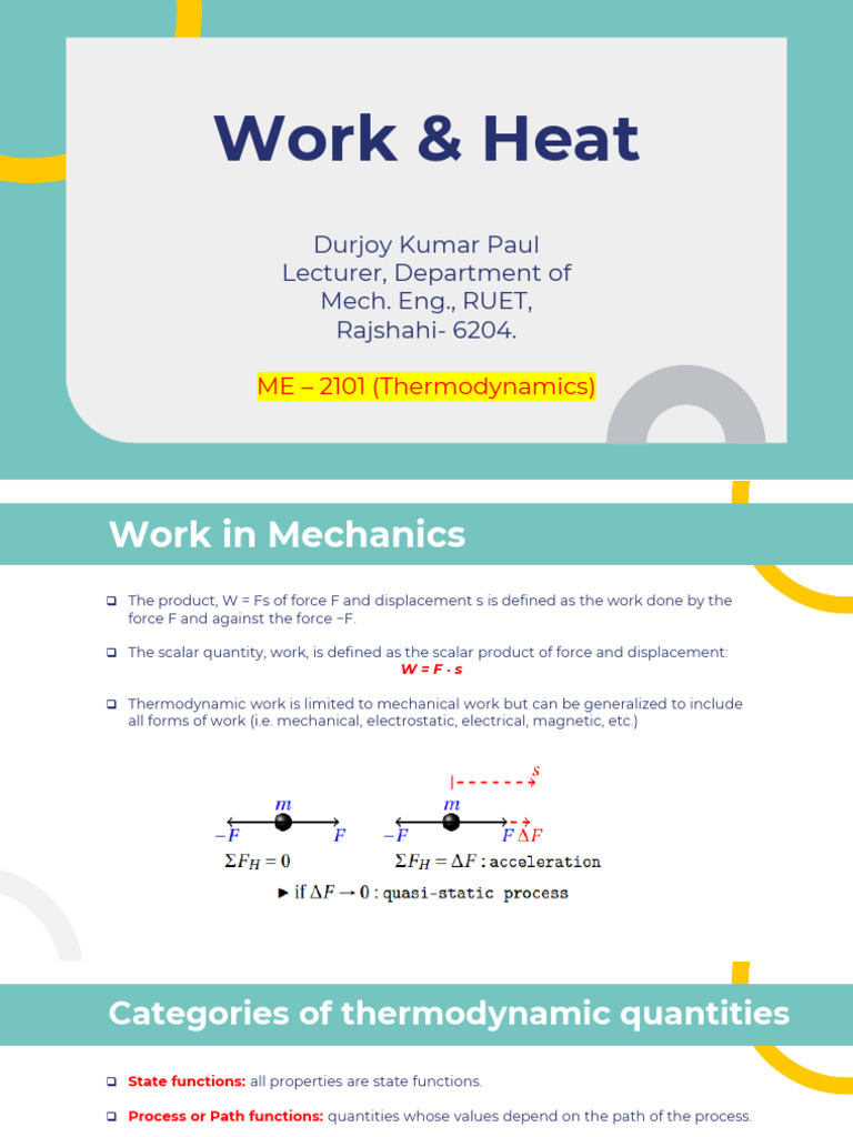 Work and Heat | PDF | Heat | Thermodynamics