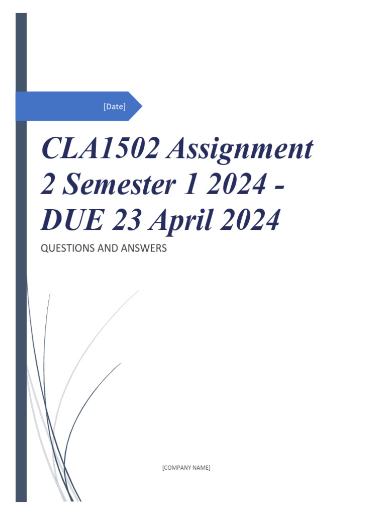 CLA1502 Assignment 2 Semester 1 2024 | PDF | Deductible | Insurance