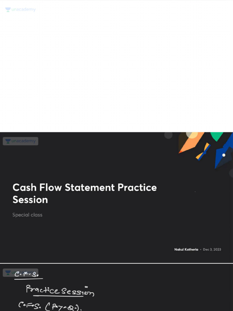 Cash Flow Statement Practice Session With Anno | PDF