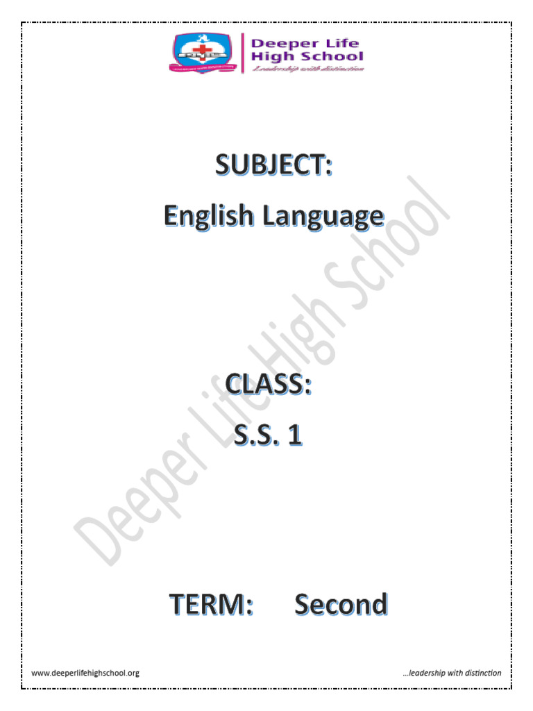 Ss 1 English Language 2nd Term E-Note 2023 | PDF | Stocks | Dividend