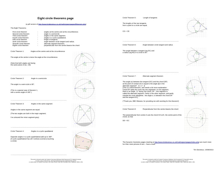 8theorem | PDF | Circle | Perpendicular