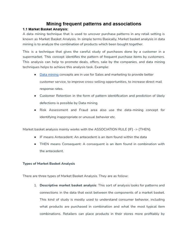 Mining Frequent Patterns and Associations | PDF | Retail | Consumer Behaviour