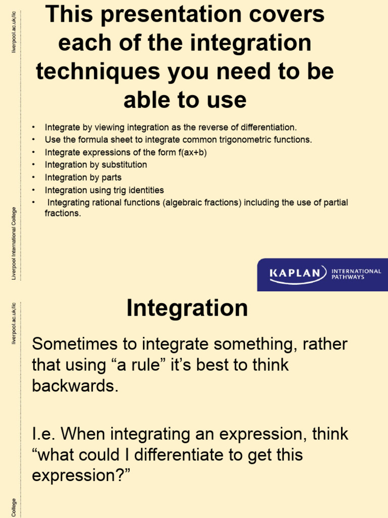Integration Techniques Explained | PDF | Integral | Function (Mathematics)