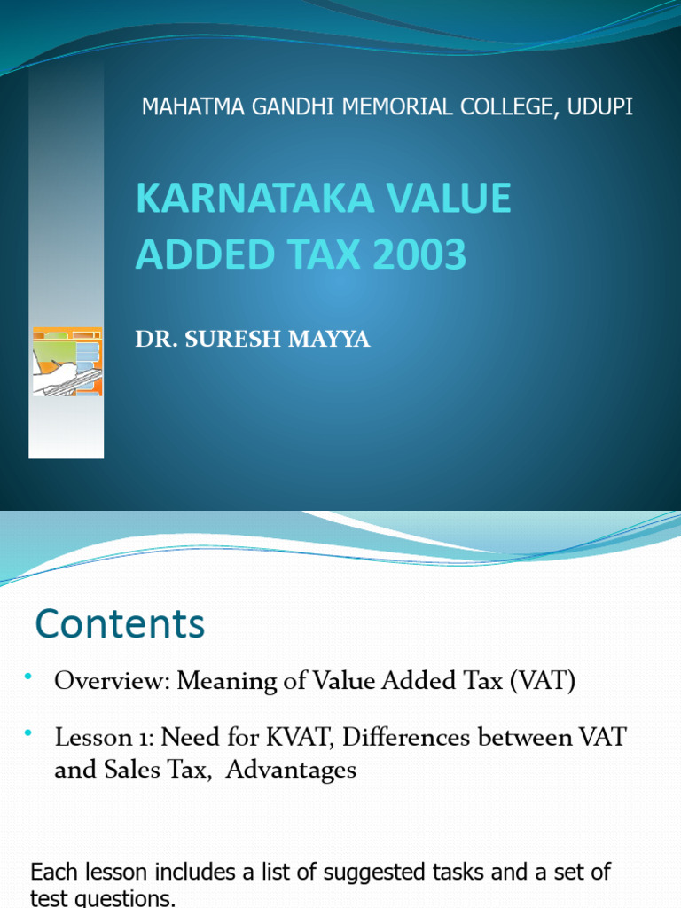 Karnataka Value Added Tax 2003 | Download Free PDF | Value Added Tax ...