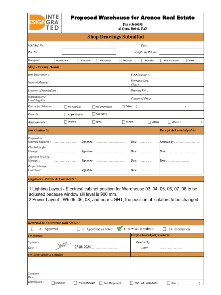 Shop Drawing Submittal | PDF | Engineering | Business