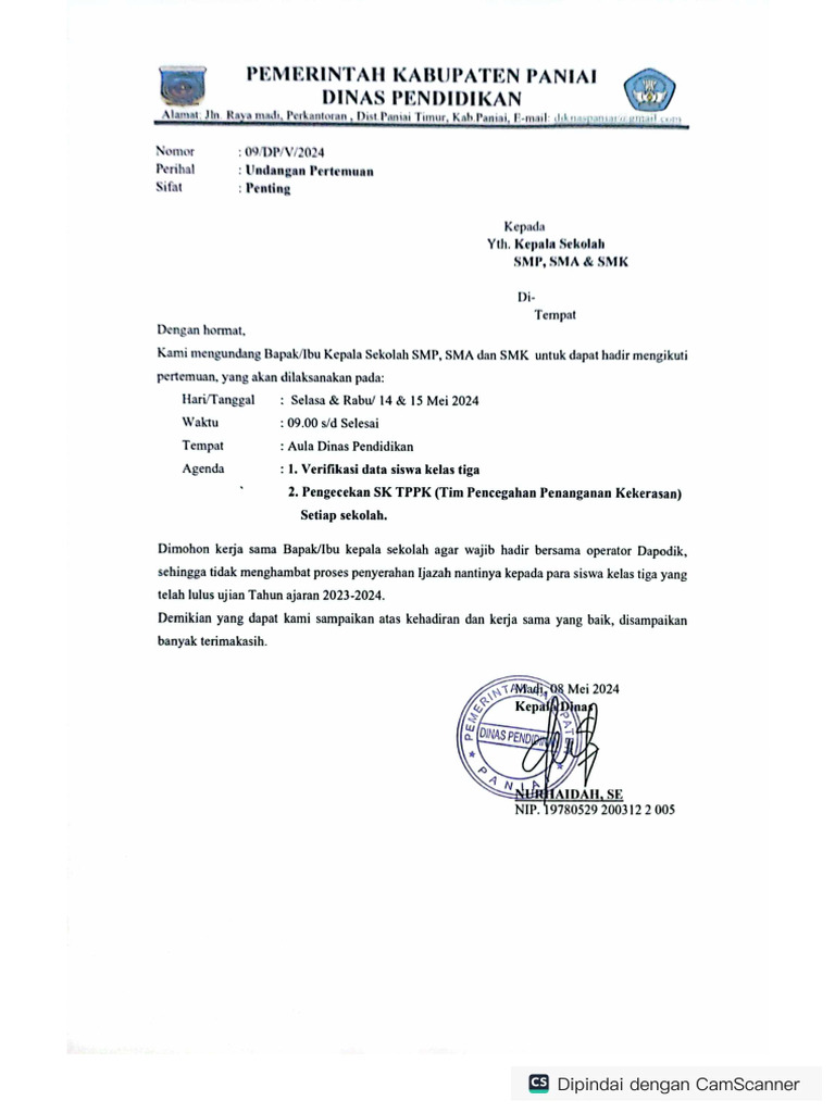 Surat Undangan SMP, SMA, SMK | PDF