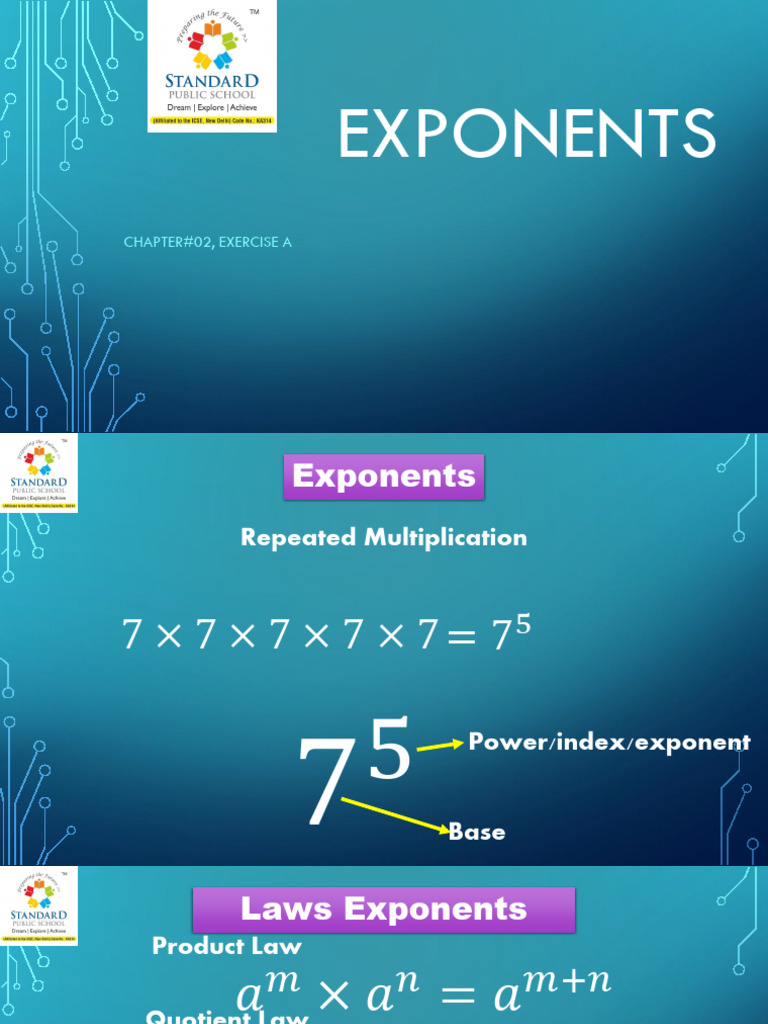 CH#02 Exponents Part A | Download Free PDF | Mathematics | Arithmetic